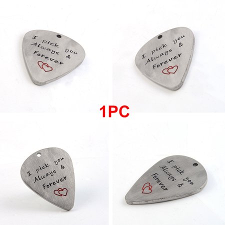 Creative Metal Ukulele Picks Pendant With Hole Letters Carved Guitar ...