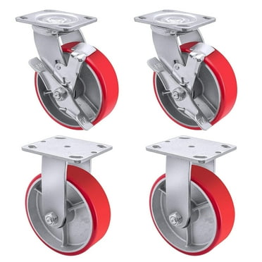 HOLKIE Retractable Caster Wheels Heavy Duty Workbench Casters with Lift ...