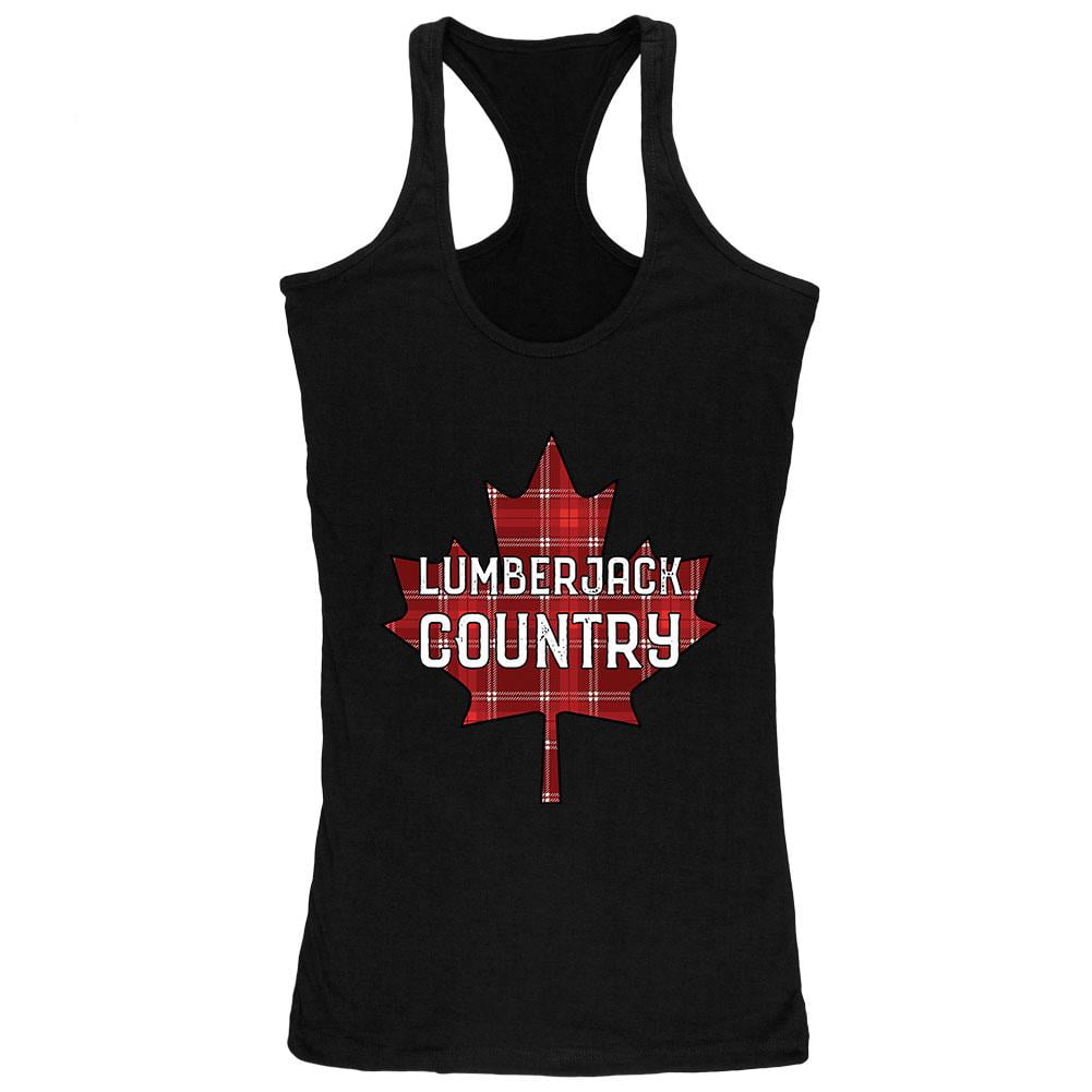Canada Day Lumberjack Country Plaid Juniors Soft Tank Top Black 2XL ...