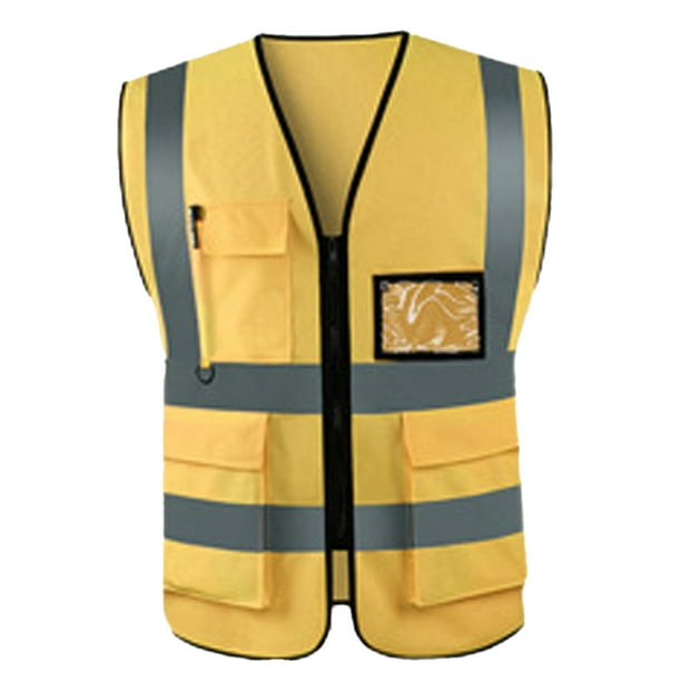 High vis Reflective Safety Vest,, Hi Vis Bright Neon Color with 4 ...