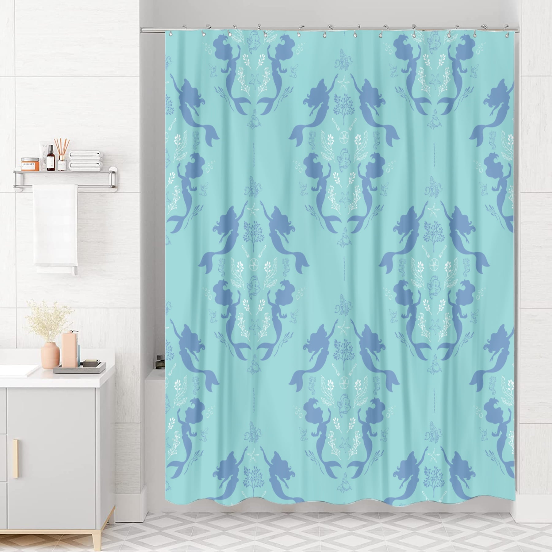 Mermaid Ariel Princess Design Polyester Shower Curtains 35x72 Inch ...