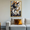 Affixzi Abstract Cat Portrait Wall Art, Modern Geometric Feline Design ...