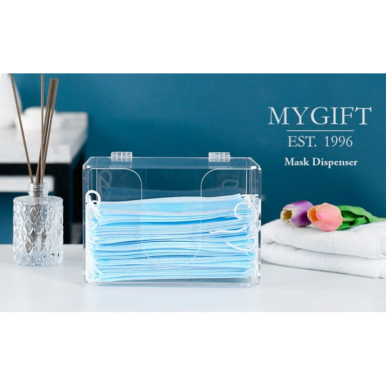 Mask Storage Box MyGift Wall Mounted Premium Clear Acrylic Personal ...