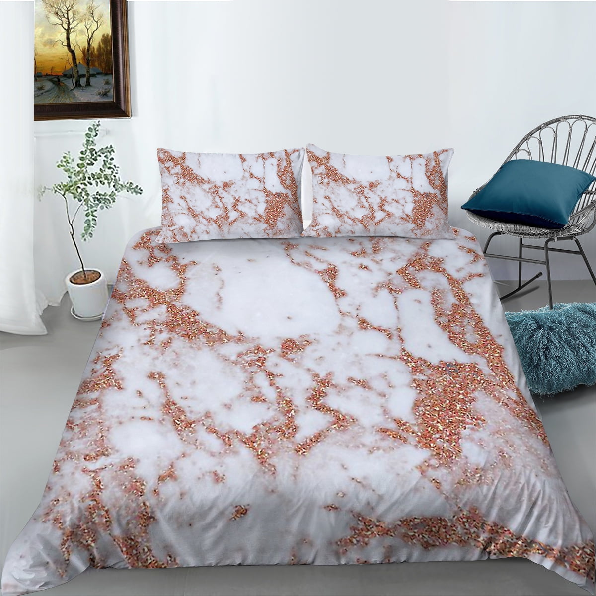 Wenjialing 3d Abstract Printing Duvet Cover Set Soft Bedding Set Quilt