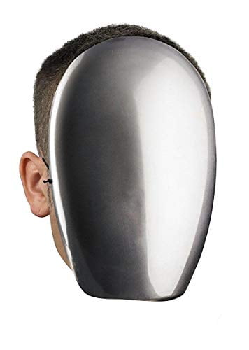 Disguise No Face Chrome Silver Plastic Halloween Costume Mask, for ...