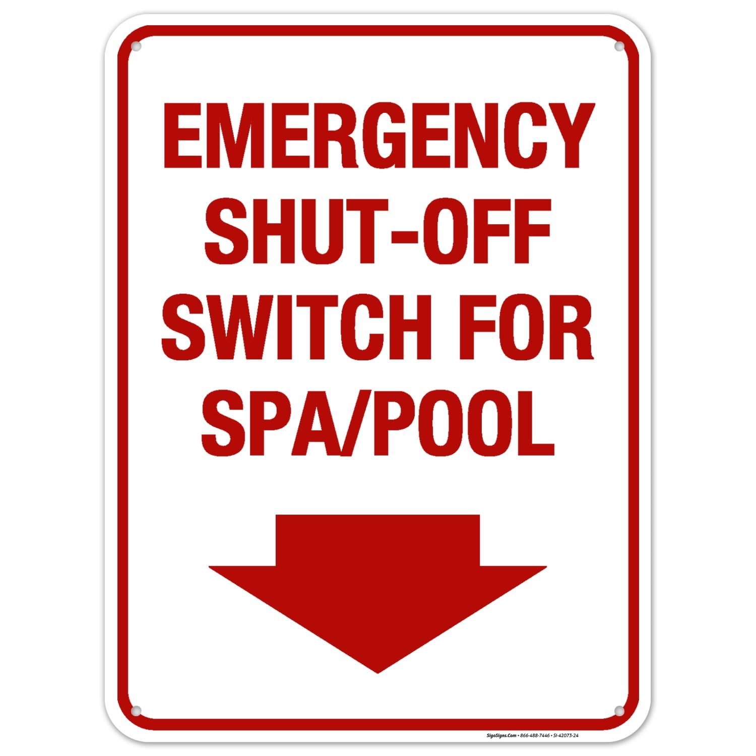 Emergency Shut Off Switch Sign, Pool Safety Sign, - Walmart.com