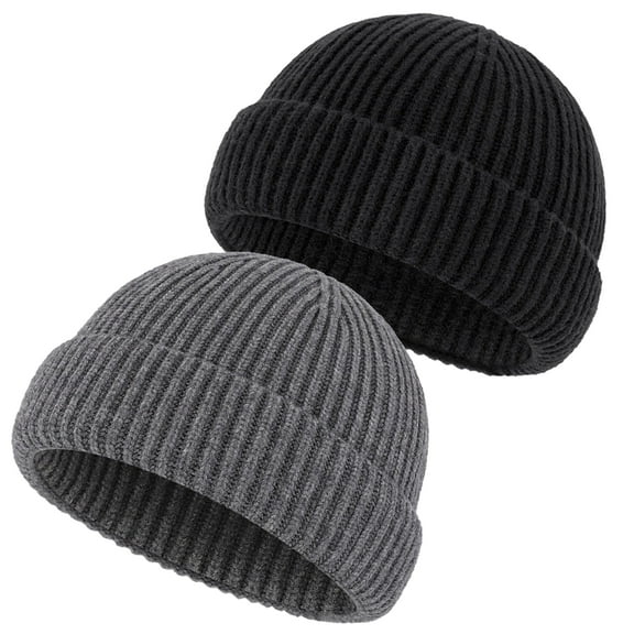 Cmunyle Men'S Brimless Knit Hat Ribbed Texture For Winter Made From ...