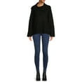 Time and Tru Women's Long Sleeve Split Neck Collar Sweater - Walmart.com