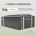 10×14 FT Outdoor Storage Shed, Metal Utility Tool Shed with 3 Lockable ...