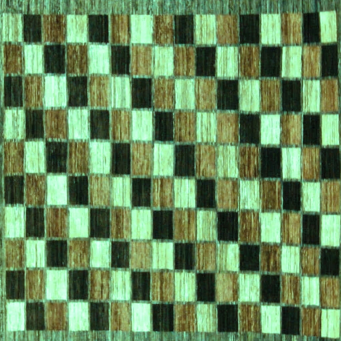Ahgly Company Indoor Square Checkered Turquoise Blue Modern Area Rugs ...
