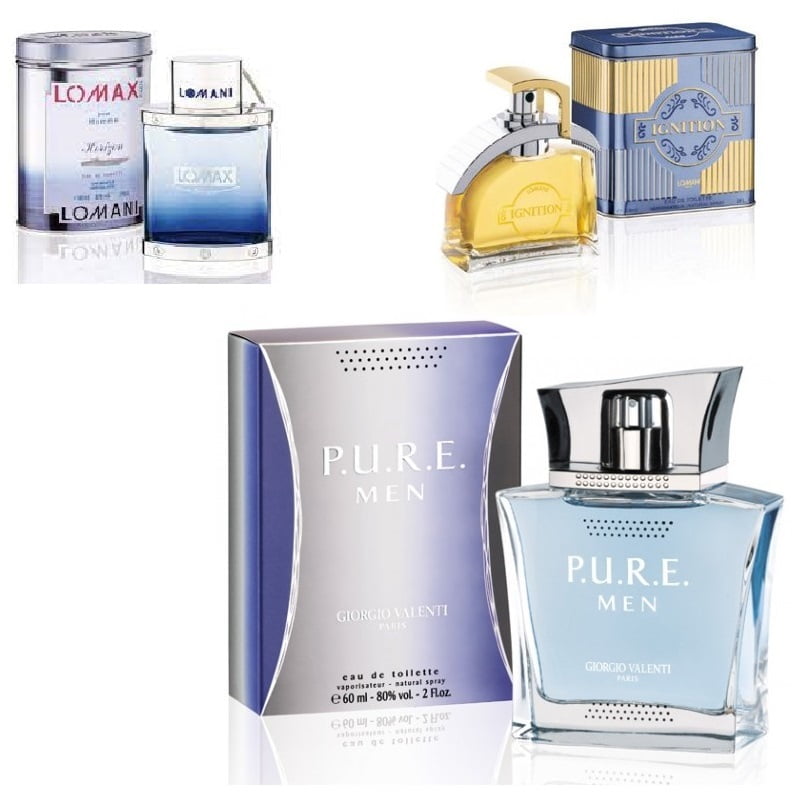 3 FRAGANCIAS PURE Men,IGNITION Y LOMAX DE LOMANI 60ML - LOMANI 60ML ...