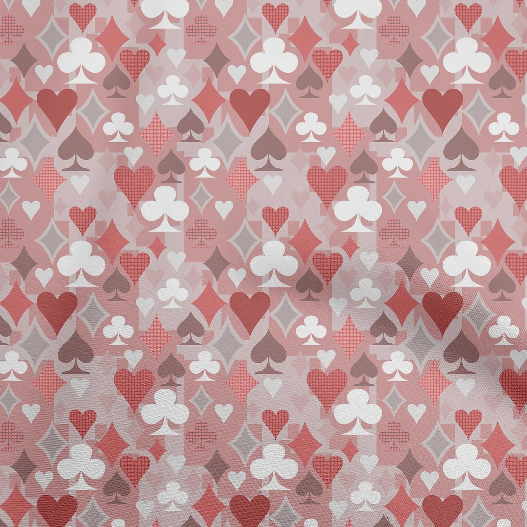 oneOone Cotton Poplin Pink Fabric Poker Card Diy Clothing Quilting ...