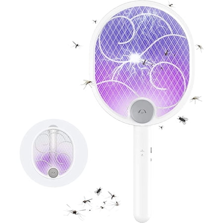 TILIY 3 in 1 Electric Fly Swatter 3000V USB Rechargeable 360° Rotatable ...