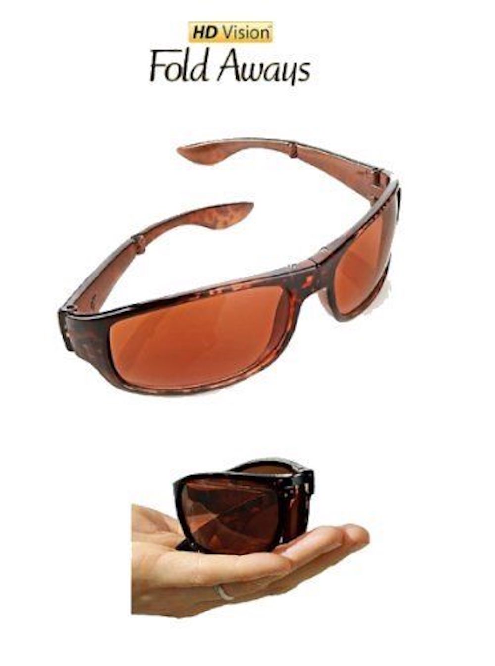HD Vision - Fold Aways Sunglasses Deluxe- Single (Tortoise) - Walmart ...