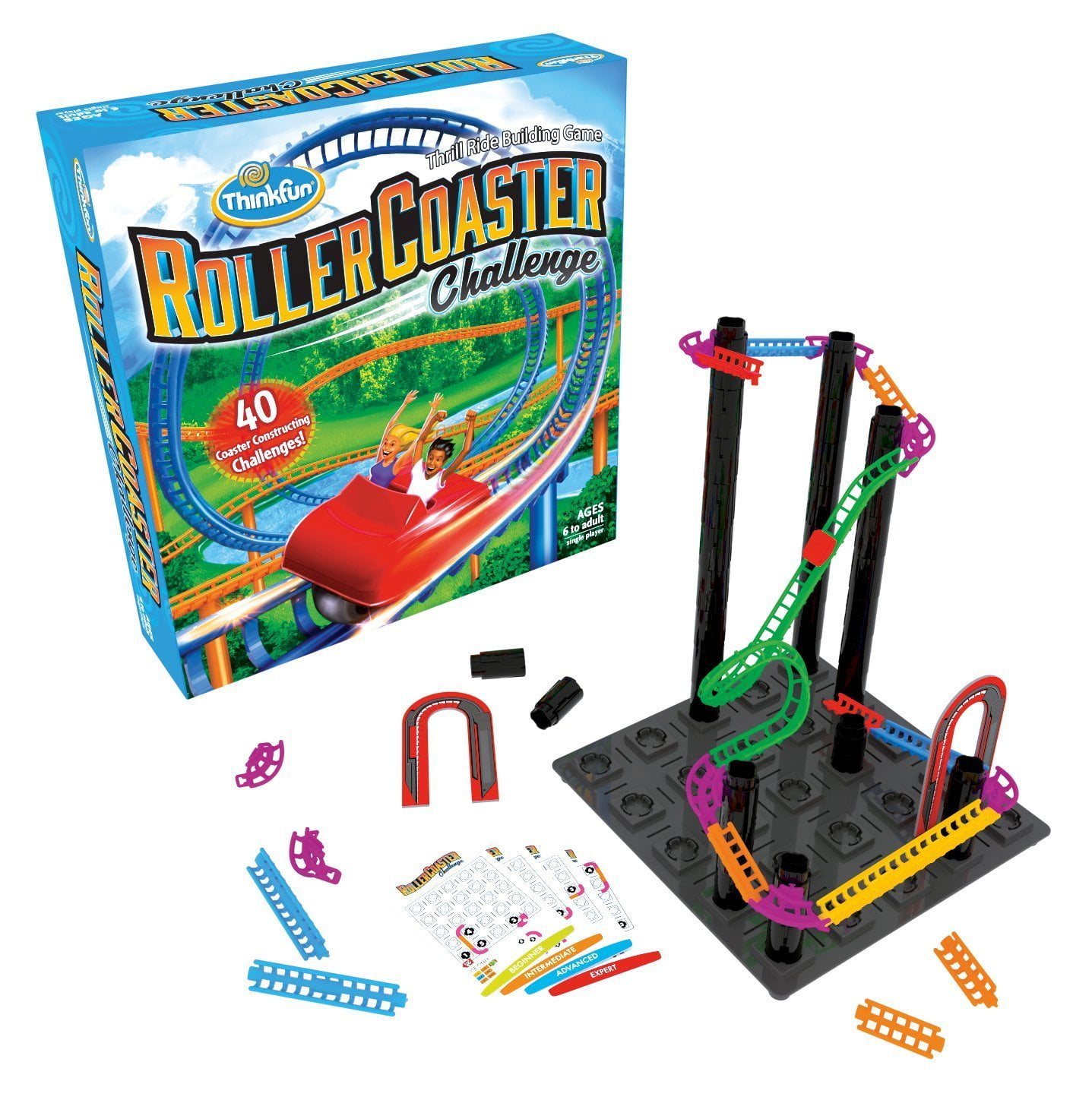 ThinkFun - 112480 | Roller Coaster Challenge: Thrill Ride Building Game ...