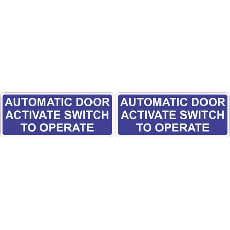 [2x] 5 x 2 Automatic Door Activate Switch to Operate Stickers Vinyl ...