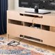 South Shore Balka TV Stand, Rustic Oak and Faux Rattan - Walmart.com