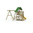 PLAYSTAR VARSITY STARTER SWINGSET (A). INCLUDES SLIDE, ROCK CLIMBING WALL, 2 SWINGS, GYM RINGS ...