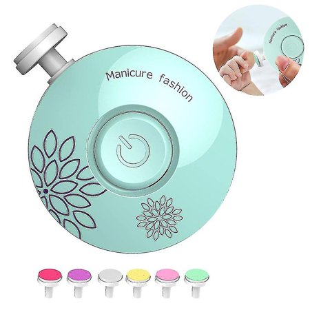 Baby Electric Nail File Safe Clippers With 6 Grinding Pads Trim Polish ...