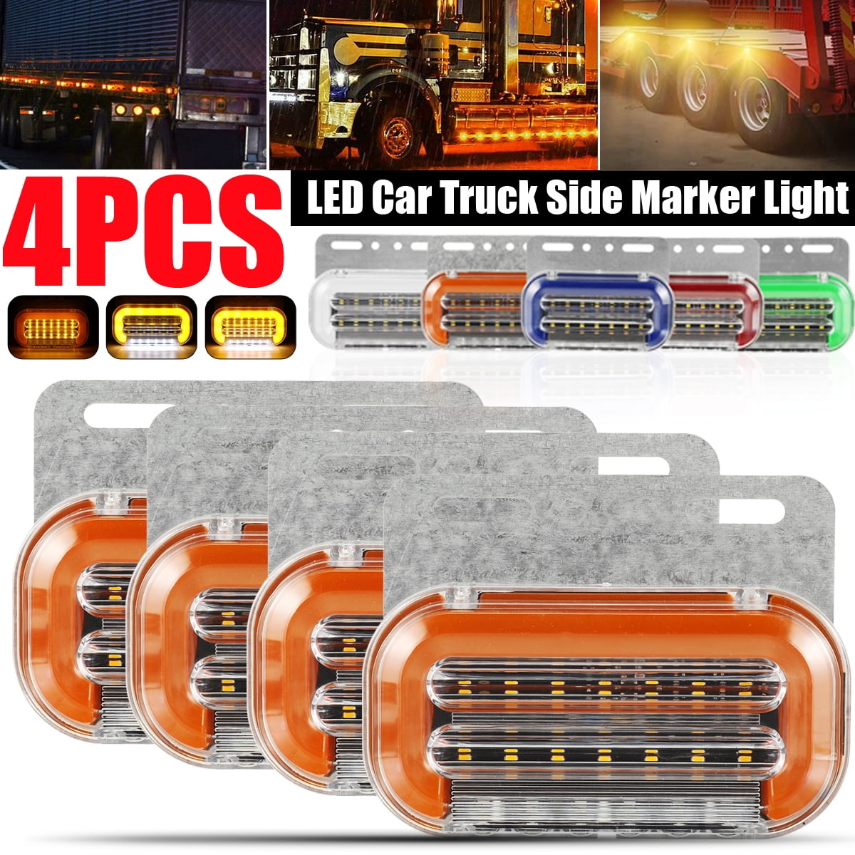 1PCS/Set 24V LED Car Truck Side Marker Lights External Signal Indicator ...