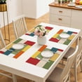 Abstract Geometric Placemats Set of 2, Colorful Color Block Plaid ...
