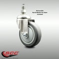 4 Inch 316SS Thermoplastic Rubber Wheel Swivel ½ Inch Threaded Stem ...