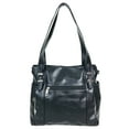 Zzfab Double Handles Faux Leather Handbag with Multi-Pockets & Hidden ...