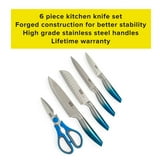 Tasty 6 Piece Prep Knife Block Set, Cutlery Set with Stainless Steel ...