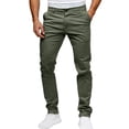 AGKIZG Solid Color Men's Casual Pants European Style Slim Regular Soft ...