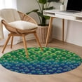 3ft Round Rug Peacock Feathers Area Rugs for Living Room Bedroom ...