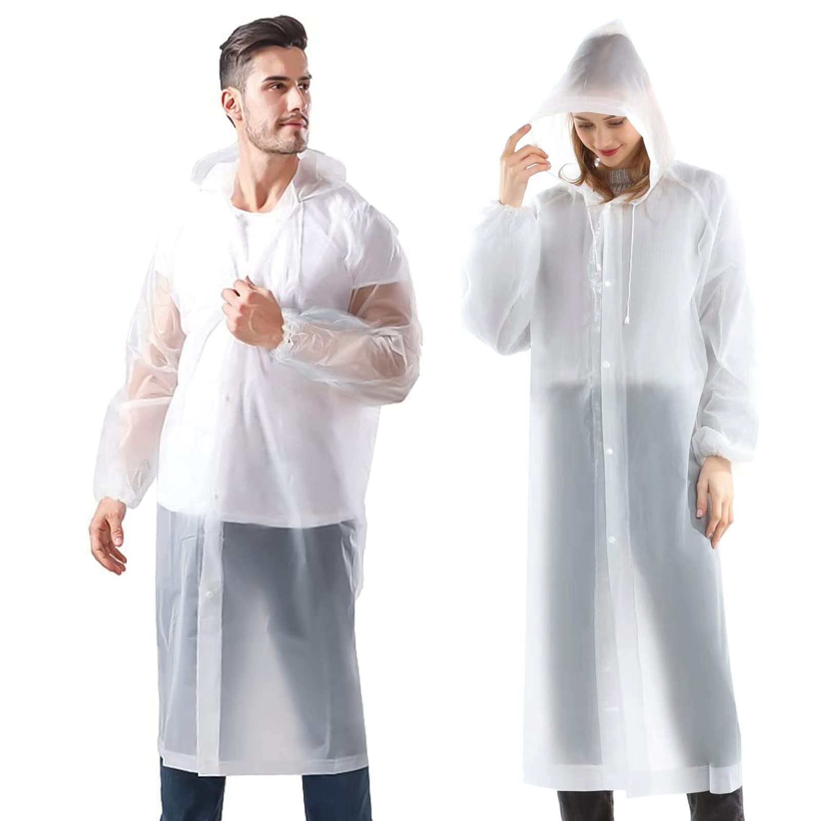 Raincoat 2 Pack Rain Ponchos for Men Women Adults Reusable Portable ...