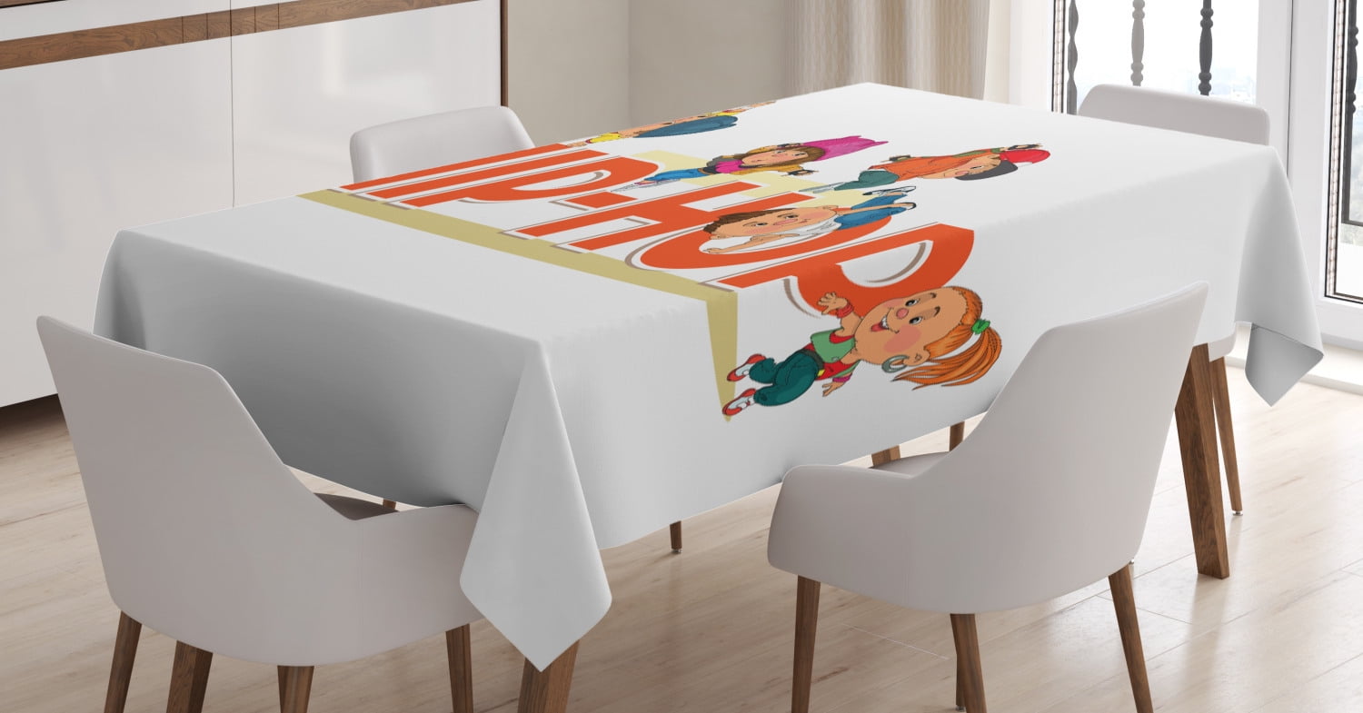 Hip Hop Tablecloth, Word Hip Hop with Colorful Dancers Doing Moonwalk ...