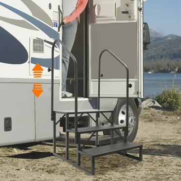 RV Stairs 5 Step, RV Steps Anti-Slip, Hot Tub Steps with Handrail, 660 ...