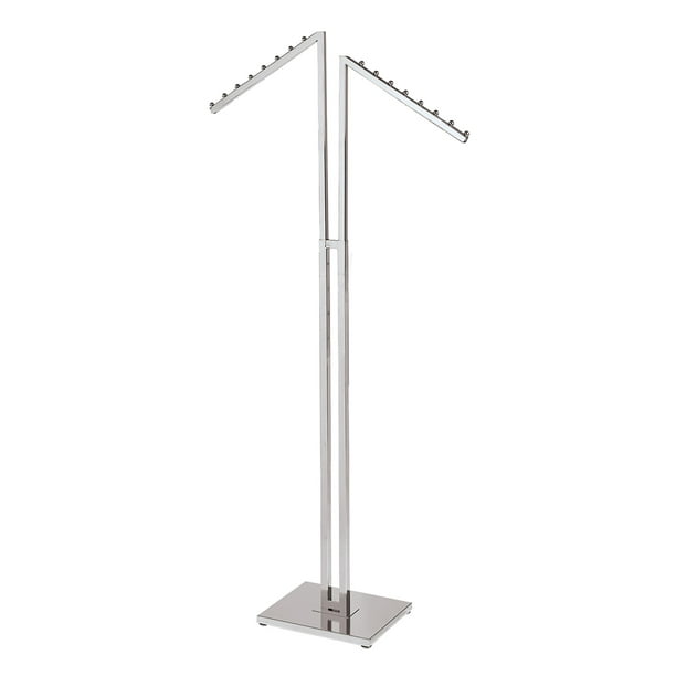 Chrome 2-Way Clothing Rack with Slant Arms (48"-72"H 3" Increments ...