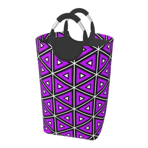 Purple Triangle Seamless Structure Collapsible Laundry Basket Organizer ...