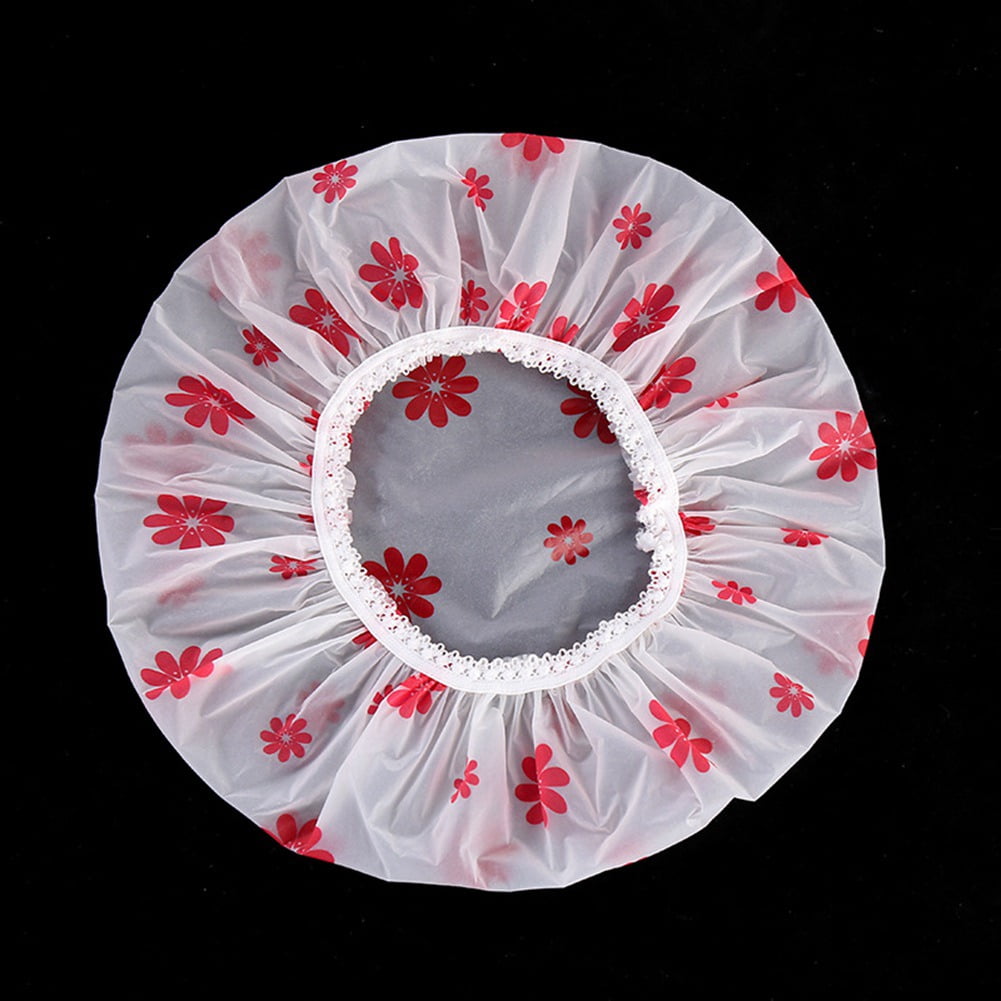 Shower Reusable Cap Waterproof Bath Elastic Women Caps Plastic Head