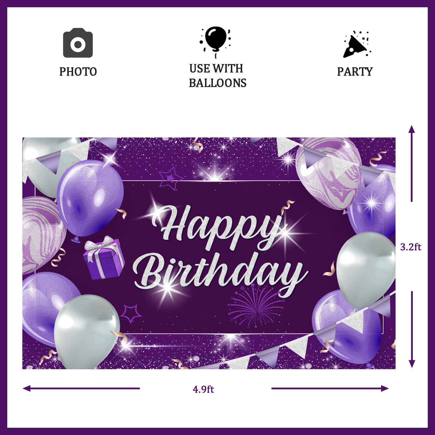 Purple Happy Birthday Background