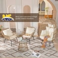 RADIATA 4 Pieces Boho Outdoor Bistro Chair Set with Egg Chair Wicker ...