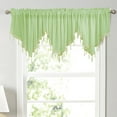 SPRING PARK Solid Color Shape Window Toppers Valances Semi Sheer Half ...