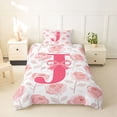 Catabedysis 3D Cartoon Letter J Twin Duvet Cover,Pink Rose Print Twin ...