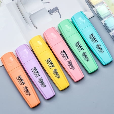 Yasor Clear View Highlighter, 6 Assorted Pastel Colors, for Adults ...