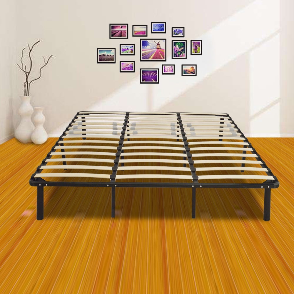 IVV Platform Bed Frame 79*75*14" Wooden Bed Simple Mattress Foundation ...
