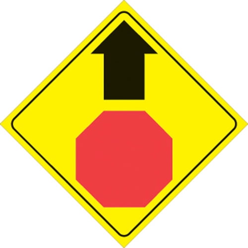 Yellow Plastic Reflective Sign 12 Inch - Stop Ahead - Walmart.com