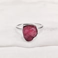 Natural Ruby Ring, Rough Ruby Gemstone Ring, July Birthstone, Simple ...
