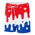 Boys Patriotic Print Shorts Red White Blue Drawstring Casual Summer ...
