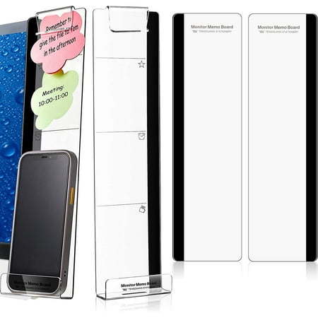 4 Pieces Monitor Message Memo Board Transparent Message Panel Monitor ...