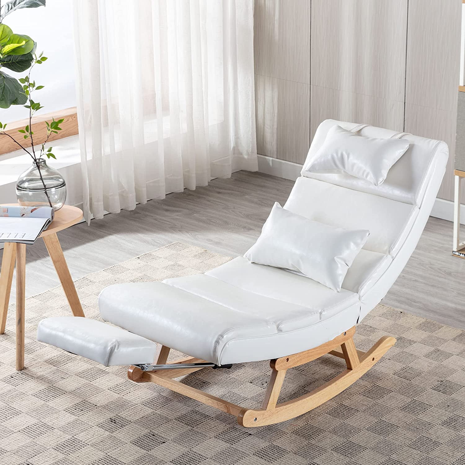 UPYOOE Nursery Rocking Chairs, PU Leather Recliner Glider Chair for ...