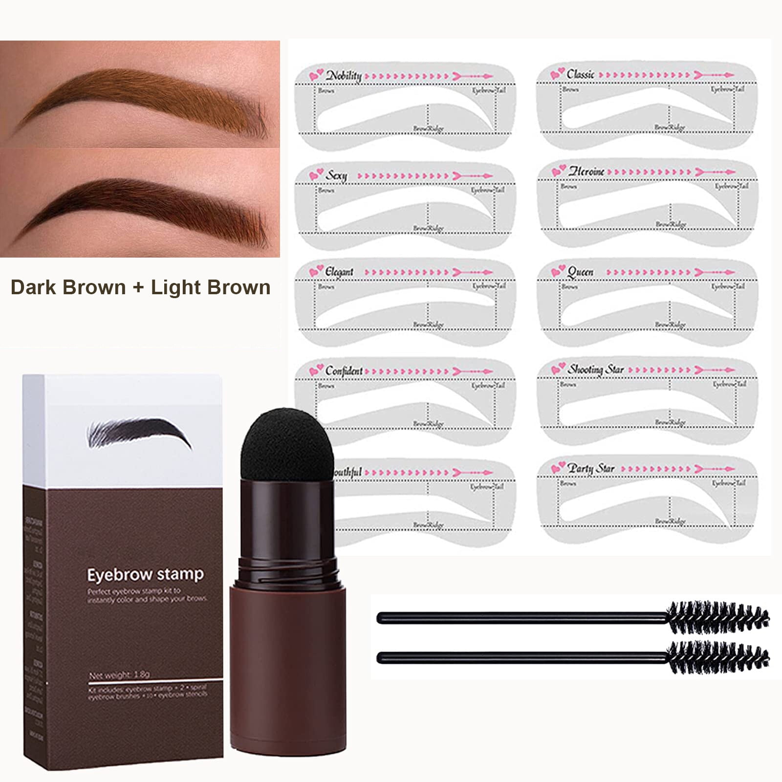 Click here for Zootealy Eyebrow Stamp Stencil Set Of 2 Dark Brown... prices