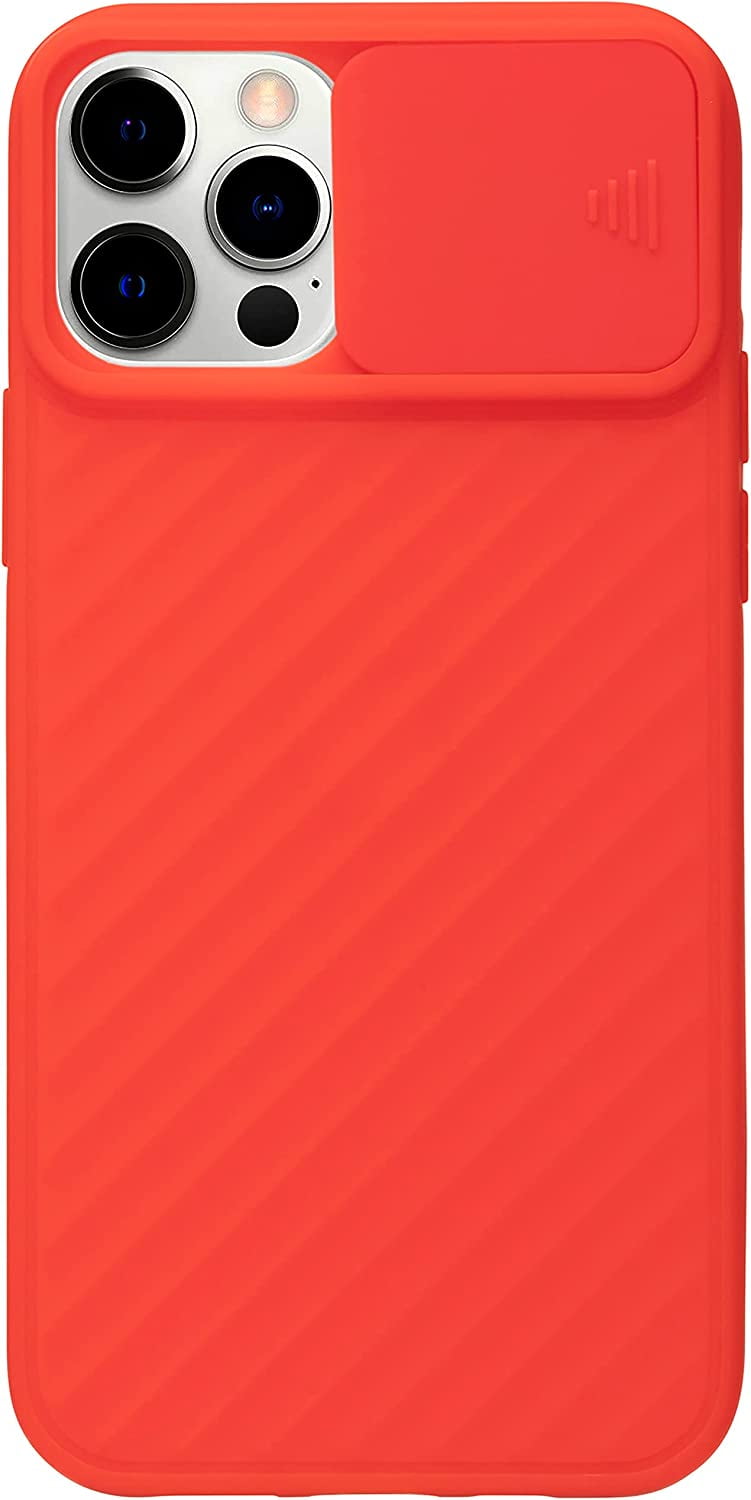 Red Silicone Ridged Pattern Protective Case With Sliding Camera Cover ...