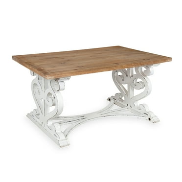 Manor Park Rustic Farmhouse Distressed Wood Coffee Table, Grey/Brown ...